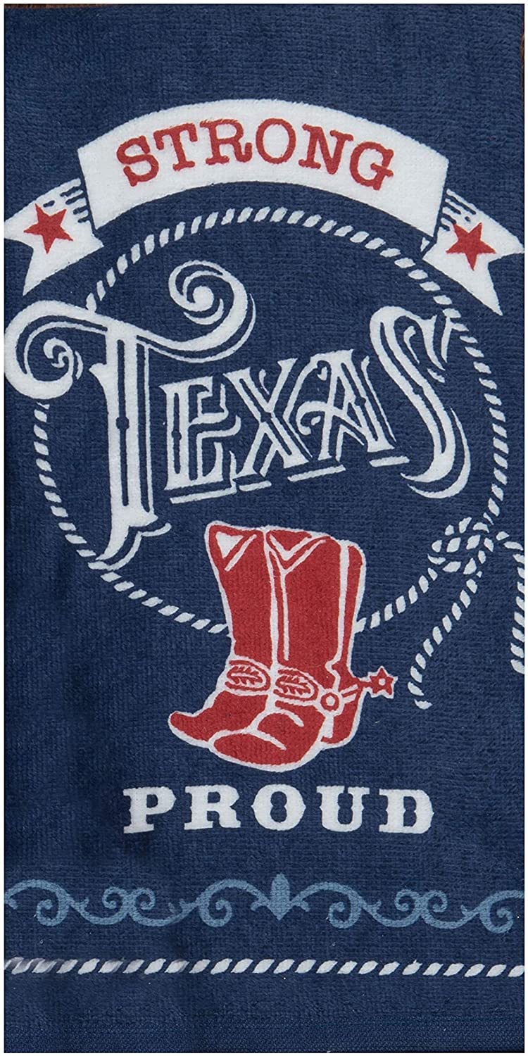 Kay Dee Design Designs Texas Pride Set of 3 Tea Towels | Texas Strong Theme | Texas Dish Towels | Souvenir or Gift Idea | Deep in The Heart of Texas, Blue