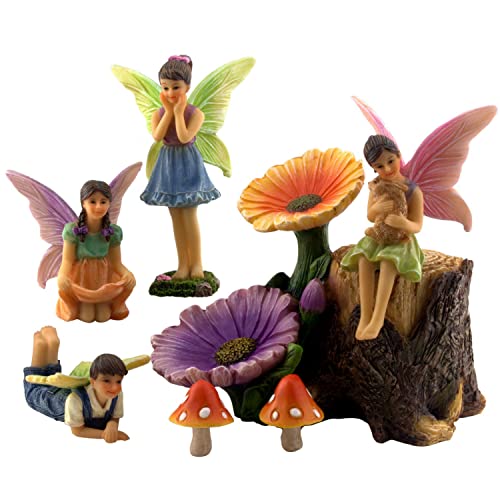 PRETMANNS Fairies for Fairy Garden - Fairy Garden Kit - Fairy Garden Accessories - Boy & Girl Fairy Garden Fairies - Adorable Fairy Garden Figurines - Fairy Set 7 Items