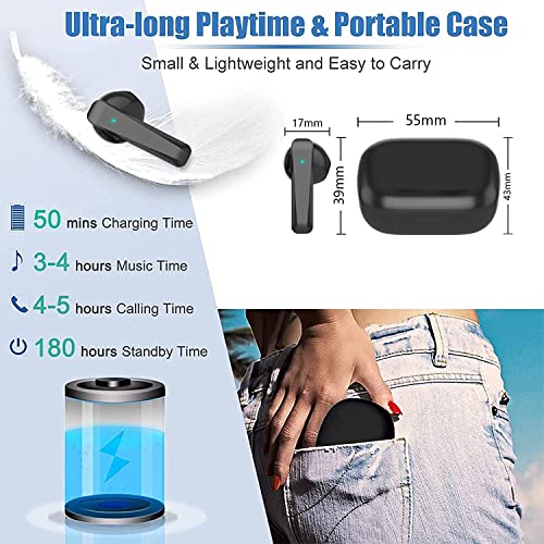 Wireless Earbuds,Bluetooth 5.3 Ear Buds Stereo Bass,Bluetooth Headphones in Ear Noise Cancelling Mic,IP7 Waterproof Earphones Sports Ear pods,Air Buds Pro 32H Playtime for iPhone/Android/Samsung