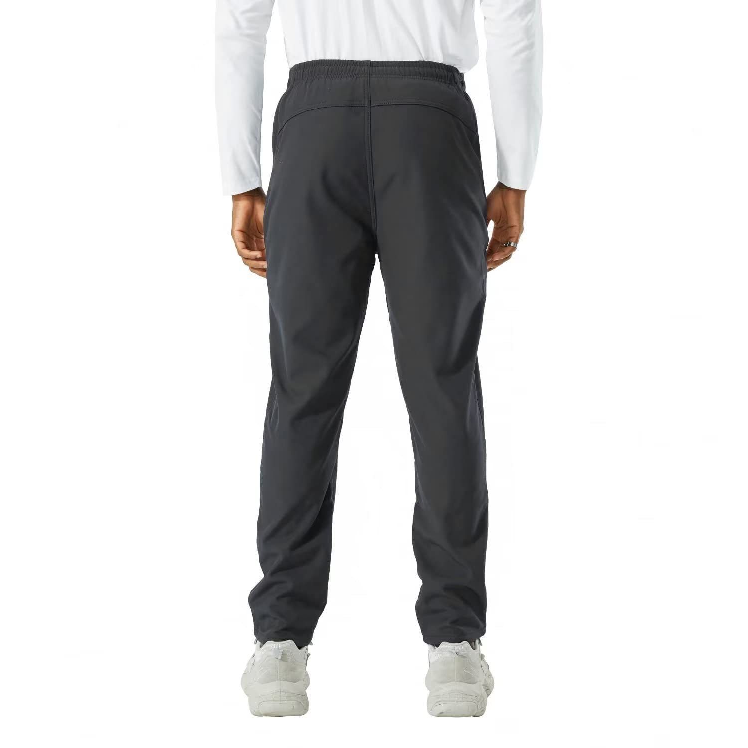 MONSTER VALLEY Mens Softshell Fleece Lined Pants Warm Winter Windproof Ski Snow Insulated Hiking Hunting Trousers, Grey, Large