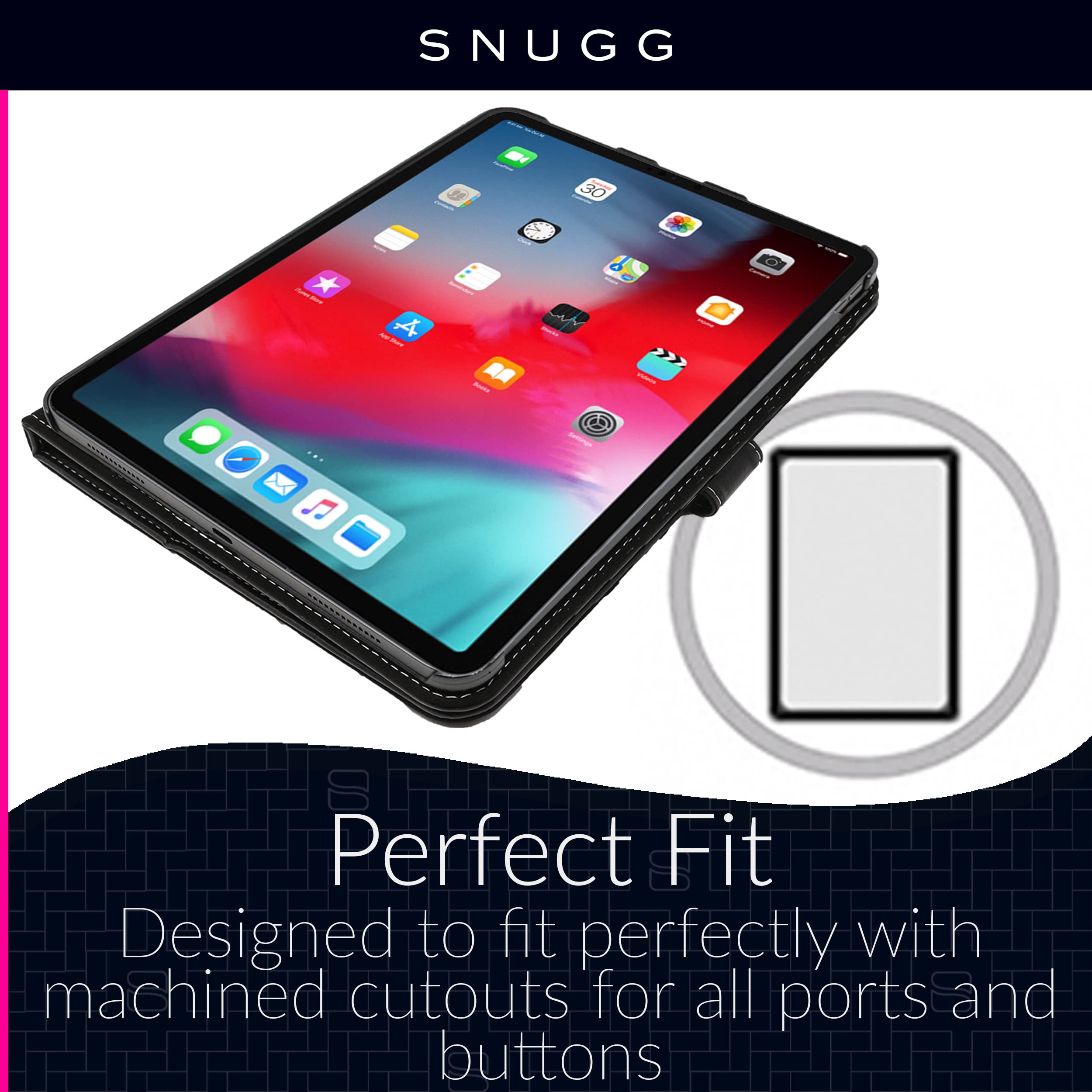 Snugg iPad 10th Generation Case (2022) - Leather Protective 10th Gen iPad case - Cover with Flip Stand for 10.9 inch iPad Case 10th Generation - Blackest Black