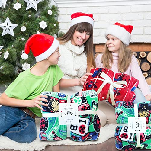 ZonLi Kids Blanket Flannel Fleece Throw Blanket Twin Size 60" x 80" Cat Noir Miraculous Ladybug Bluey Blankets for Boys Soft Fuzzy Plush Blanket Cozy for Travel Bed Saint Patrick Spring