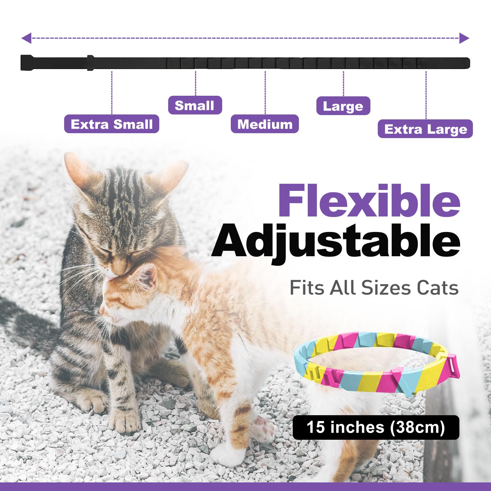 TachengMc 4 Pack Calming Collar for Cats, Cat Collars Efficient Relieve Reduce Anxiety Stress,Make Comfortable Relaxed,Pheromones Collar, Cat Calming Collar Kitten Supplies, Lasting 60 Days, Rainbow