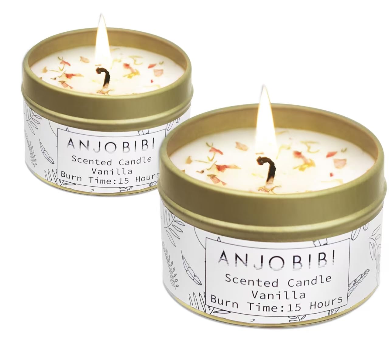 Vanilla Scented Candle Gifts for Women (2 Pack for Gold) - 2 Oz - 15 Hour Burn Time Long Lasting Candle,All Natural, Soy Candles, Soothe
