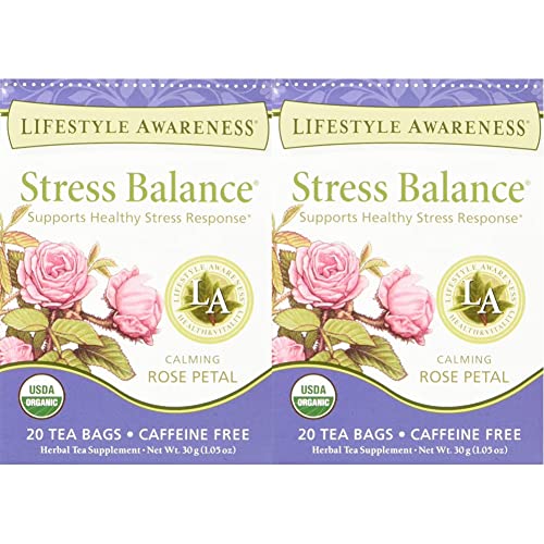 Lifestyle Awareness Teas, Caffeine Free Stress Balance Tea, 20 Count (Pack of 2)