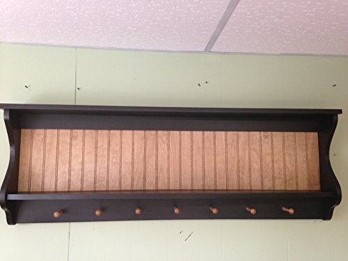 Primitive Plate Rack Wall Shelf Country Wood Display Plate and Bowl Rack Shaker Shelf