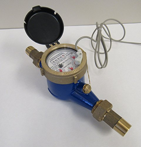 PRM 1 Inch NPT Multi Jet Water Meter with Pulse Output, Brass Body - Not for Potable Water