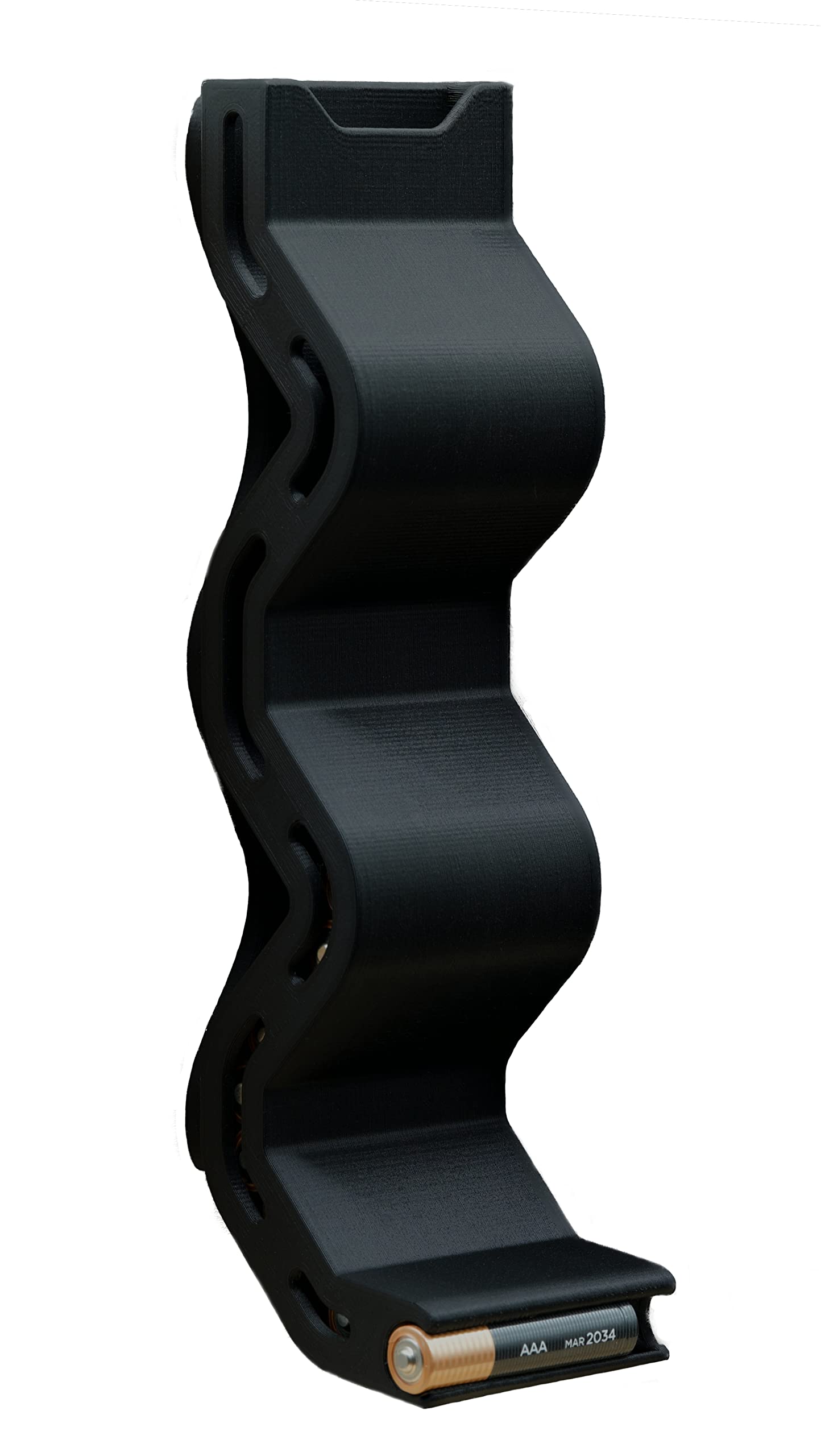 Protect Your Power - AAA Battery Chute, Wall Mount Battery Organizer/Battery Dispenser - Black