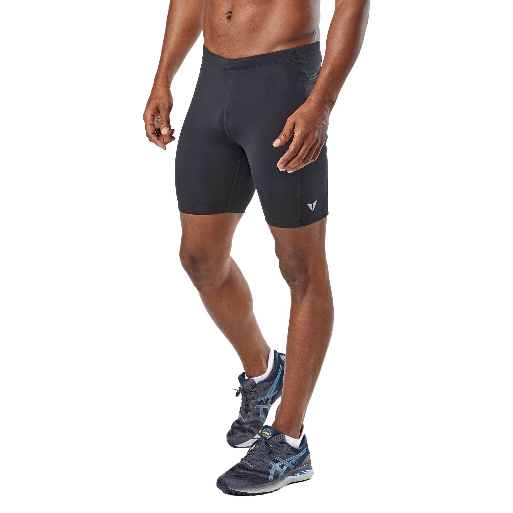 KORSA Recharge Compression 7" Short 2.0 for Men with Pockets | Moisture Wicking | for Running, Workout, Athletic & Gym | Black, Large