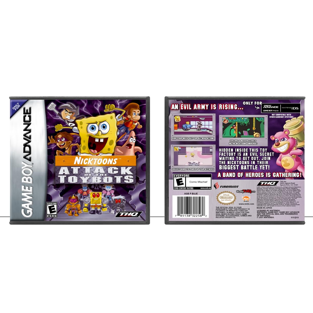 Nicktoons: Attack of the Toybots | (GBA) Game Boy Advance - Game Case Only - No Game