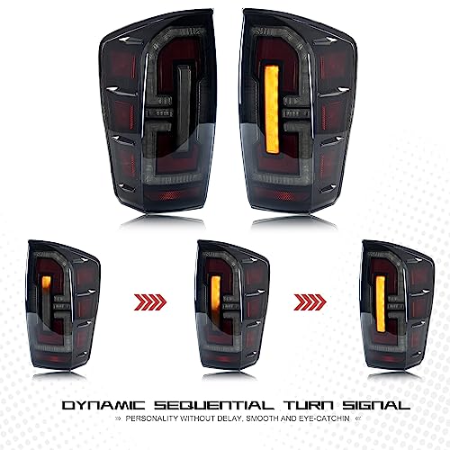 inginuity time LED RGB Tail Lights fit for Toyota Tacoma 2016-2022 SR5 TRD Off Road Start-up Animation Sequential Indicator APP Control Replacement Rear Lamps Assembly Accessary