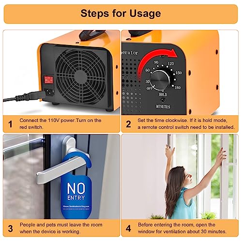 PNKKODW Ozone Generator 24000mg/h Ozone Machines for Home and Commercial Use Car Basement Offices Smoke and Pet Room