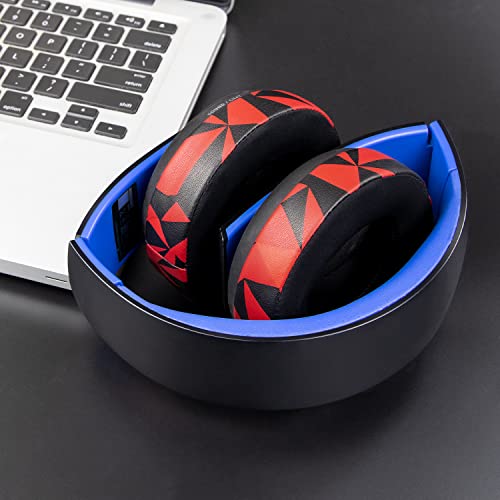 SOULWIT Cooling Gel Ear Pads Cushions for Sony Gold Wireless Playstation PS4 Headset, Replacement Earpads for 2014 Version, Headphone Model CECHYA-0083 (Red Storm)