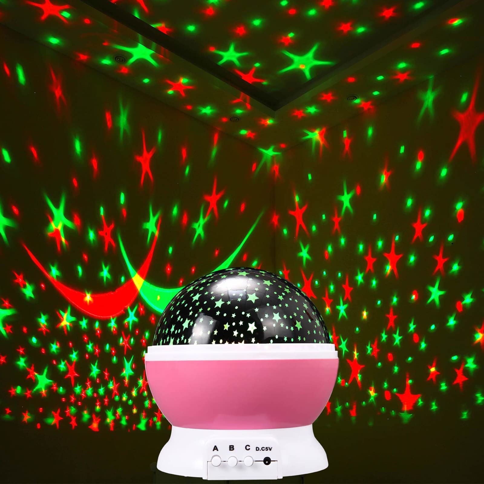 Night Light for Kids,Toddler Kids Night Lights for Bedroom, Star Night Light, Moon and Star Projector, Gift for Men Women Children,Star Light Star Projector(Pink)