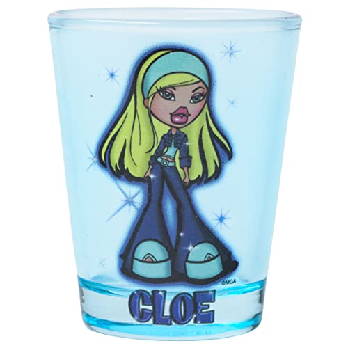 Silver Buffalo Bratz Airbrush Sparkle 4-Pack Mini Glass Set, 1.5 Ounces