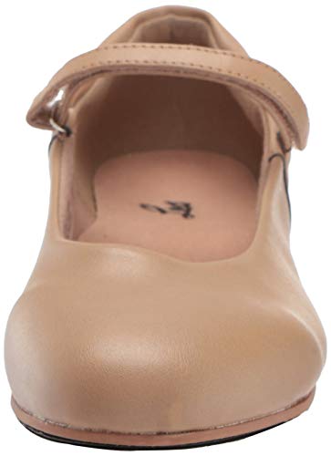 Leo Women's Rhythm TAP Dance Shoe, tan, 5 Medium US