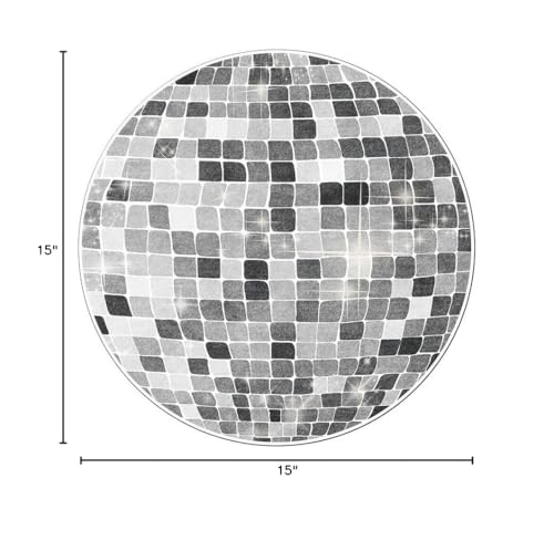 Round Area Rugs,Disco Super Soft Retro Non-Slip Carpet Door Mat for Bathroom Bedroom Bath Bedside Floor Mats (Grey,4 Feet)…