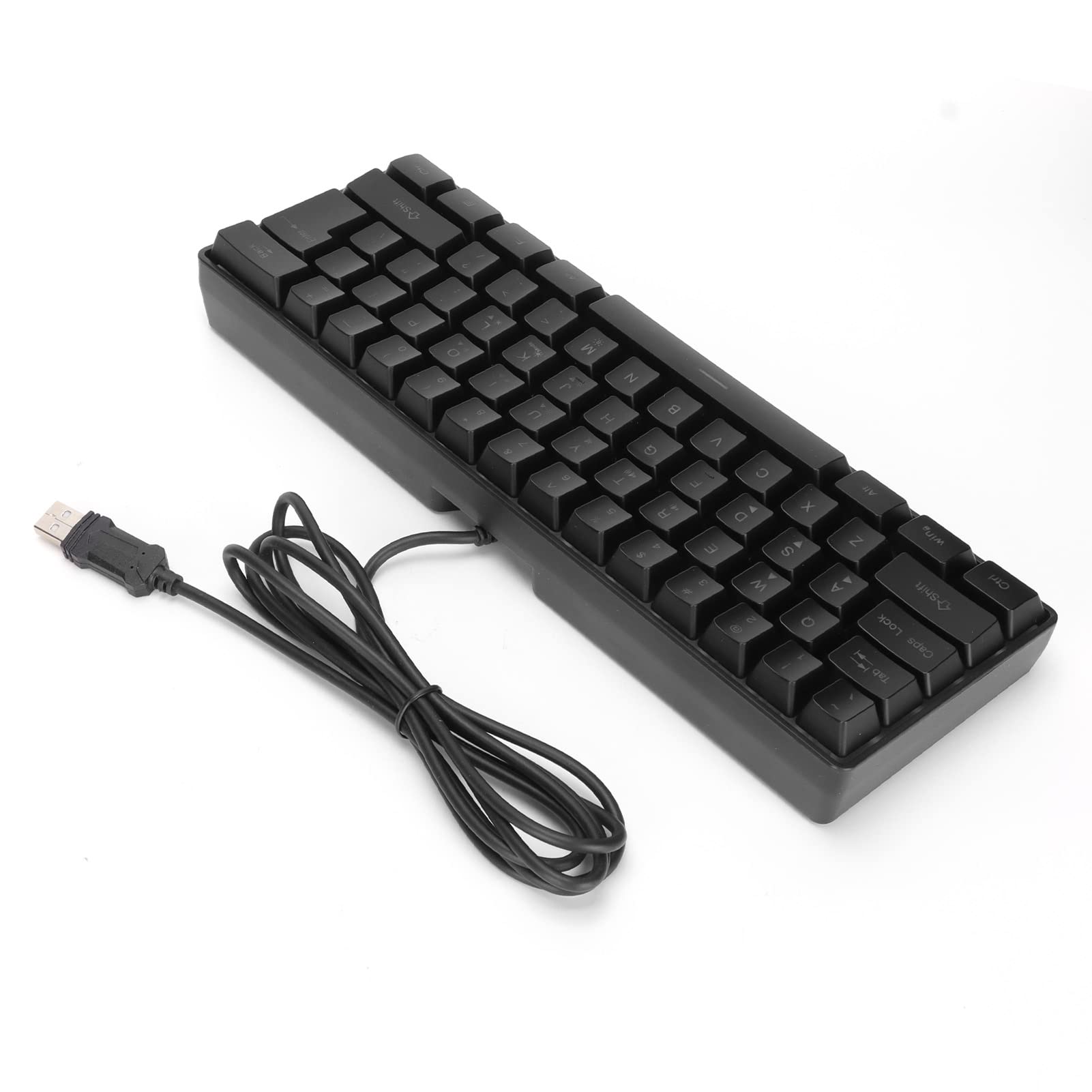 Sanpyl Gaming Keyboard, USB 61 Keys Wired Mechanical Gaming Keyboard with RGB 8 Cool Lighting Effects, 5 Levels Brightness,FN Combination Shortcut Keys, for Gamer, for Desktop Computer, PC