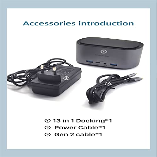 Splitter 13 in 1 Multi USB Docking Hub for Laptop USB C Hub Dock HDMI 4K 60Hz RJ45 1000Mbps SSD (Color : A, Size : 13in1)