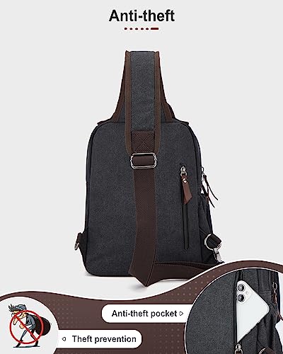 sling bag,canvas messenger bag for men,crossbody bag for women,Black