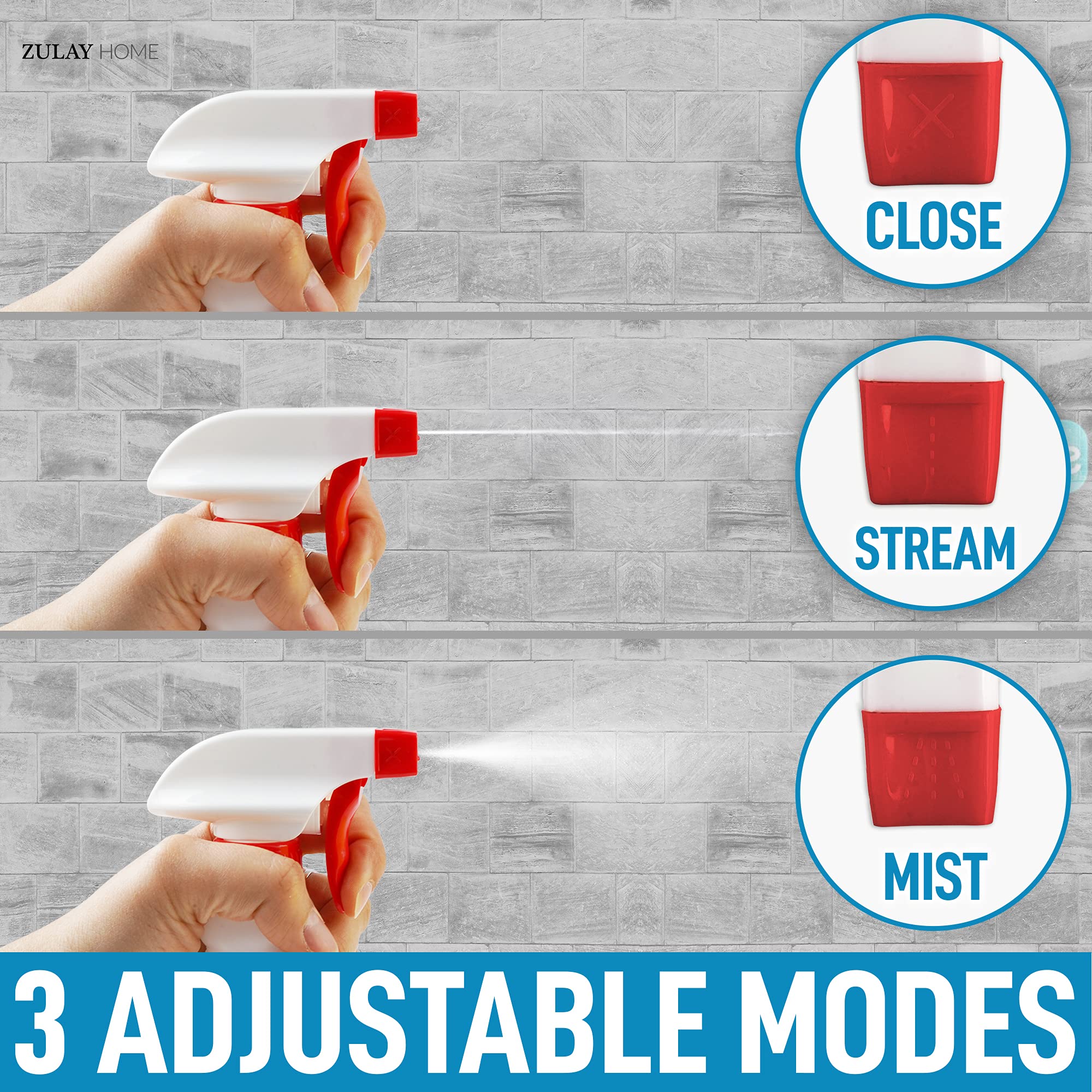 Zulay Home 24 oz Spray Bottle - Heavy Duty Cleaning Spray Bottles For Cleaning Solutions - Leakproof Cleaning Spray Bottle Set with Adjustable Nozzle & Spring Loaded Trigger (2 Pack)