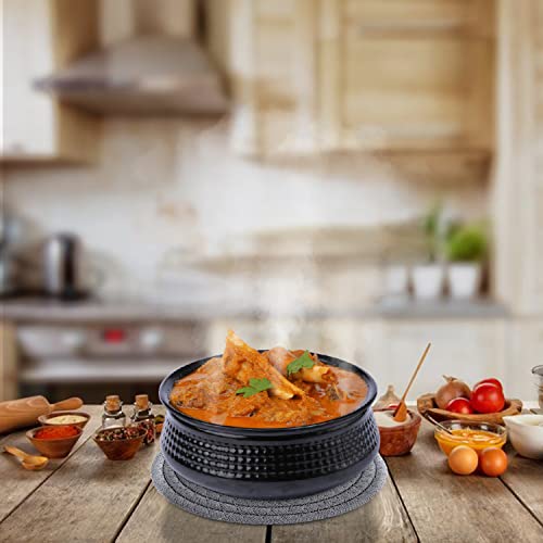 Trivets Pot Holders Set for Hot Dishes Set of 3, Hot Pads for Kitchen, 100% Cotton Trivets for Hot Pots and Pans, Spoon Rest for Cooking & Baking, Stylish Coaster & Hot Mats (Mix Grey 7 Inch Diameter)