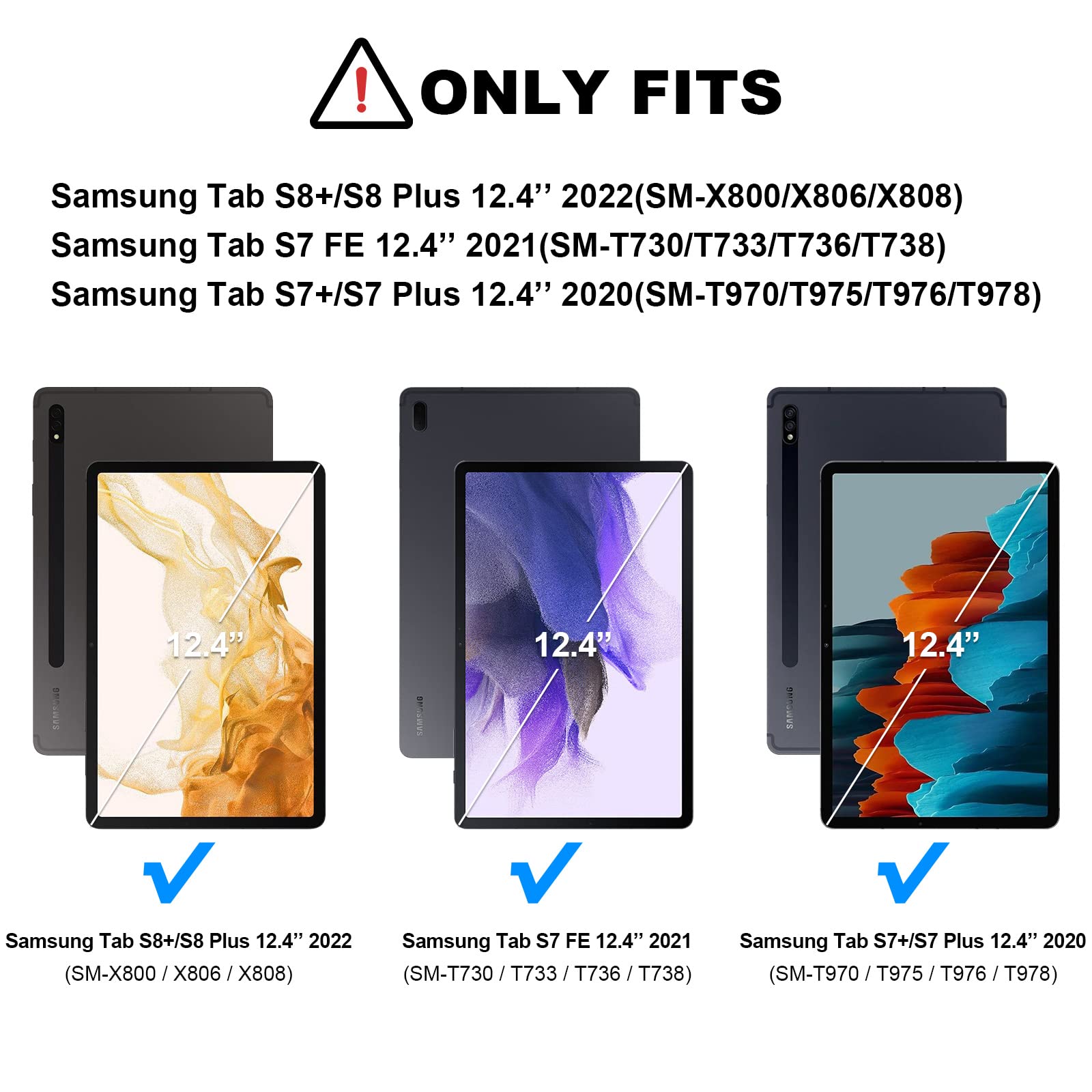 Nillkin Galaxy Tab S8 Plus Keyboard Case with Stand, for Samsung Galaxy Tab S7 Fe S7 Plus S7+ with Detachable Keyboard with Trackpad, Pencil Holder Tab S8+ 5G Tablet Keyboard case12.4 inch