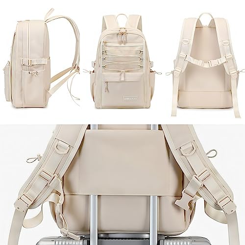 Verdancy Kawaii Backpack for Teens School College Students Travel Checkered Aesthetic Bookbag Schoolbag Casual Daypack (White, Small-Fit 14" Laptop)