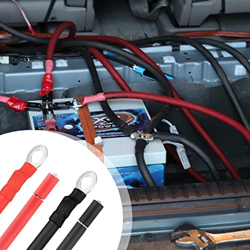 PAEKQ 10 Gauge Tray Cables Solar 10AWG(6mm²) Power Inverter Battery Cables PV Tinned Copper Electrical Wire with O-Type Terminal for Solar Panel Marine Boat RV Automotive Harness Wiring(10FT)