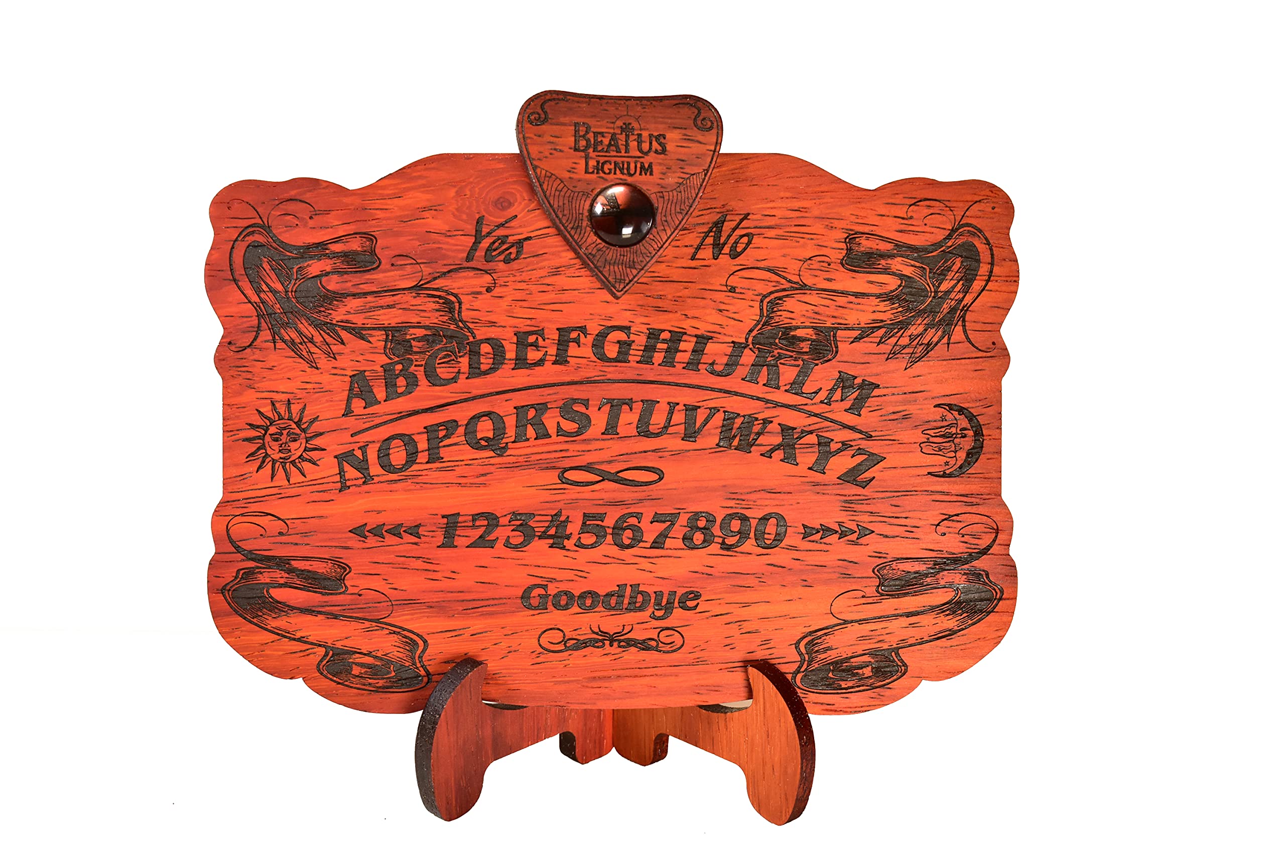 Mini Ouija Board in African Padauk Wood - 8 x 5.5 in, 1/4 Thick - All Natural - Real Plain Wood - Customizable