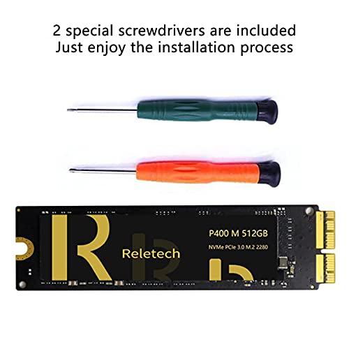 Reletech 1TB SSD NVMe M.2 Gen 3x4 Upgrade Solid State Drive for MacBook Air(Mid 2013-2017) MacBook Pro (Retina, Late 2013 - Mid 2015) Mac Pro(2013)&Mini (2014),iMac(2013-2017) (P400M, 1TB)