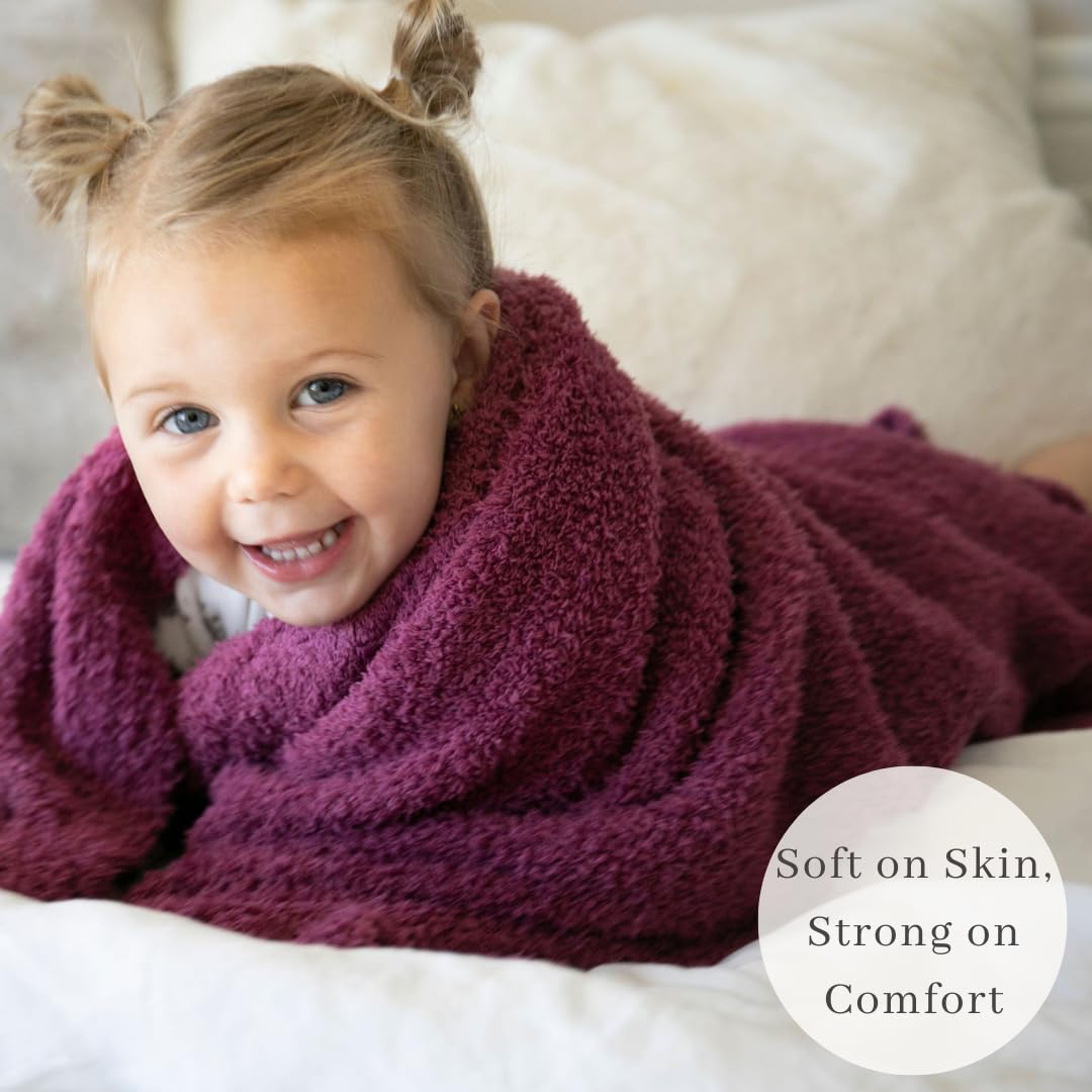 SARANONI Bamboni Luxury Bamboo Baby Blanket (Deep Rose, Receiving Blanket 30" x 40")