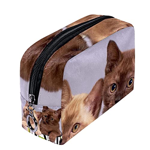 TBOUOBT Cosmetic Travel Bags, Makeup Case, Makeup Bag for Toiletries, Couple Cats Animals