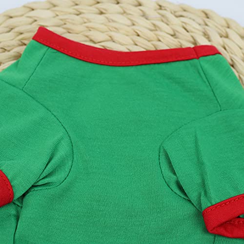 prettDliJUN Dog Christmas Printed T-Shirt, Two Legs Style Xmas Printed Small Pet Costume for 4 Seasons,XL