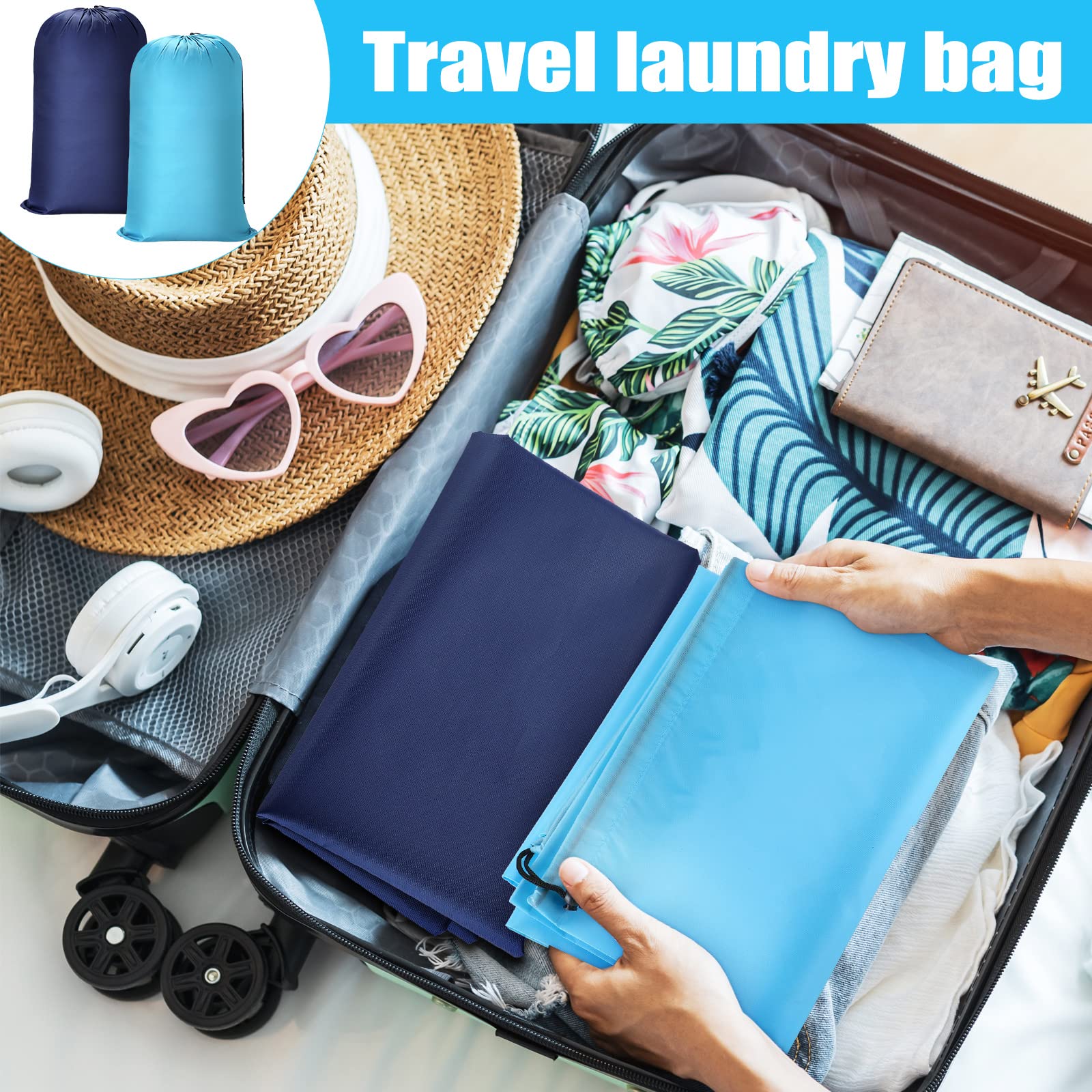 Sanwuta 80 Packs Extra Large Laundry Bag Travel Laundry Bags with Drawstring Closure 38" x 24" Reusable Clothes Organizer for Dirty Clothes College Dorm Commercial Laundry Services, Multi Colors