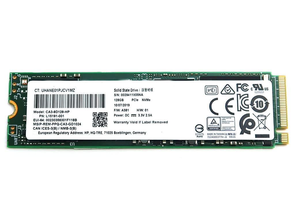 Solid State Drive L15191-001 Compatible Replacement Spare Part for Lite-On CA3-8D128-HP 128GB M.2 2280 NVMe PCI Express Gen3 x4 SSD
