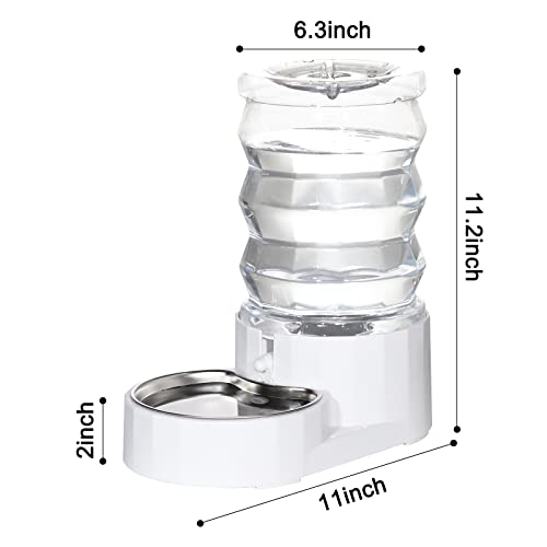 Sfozstra Automatic Pet Water, Cat Feeder, Feeding Bowl, 3L Large Capacity Automatic Dispenser, 100% BPA-Free,Stainless Steel Gravity Pet Water Dispenser