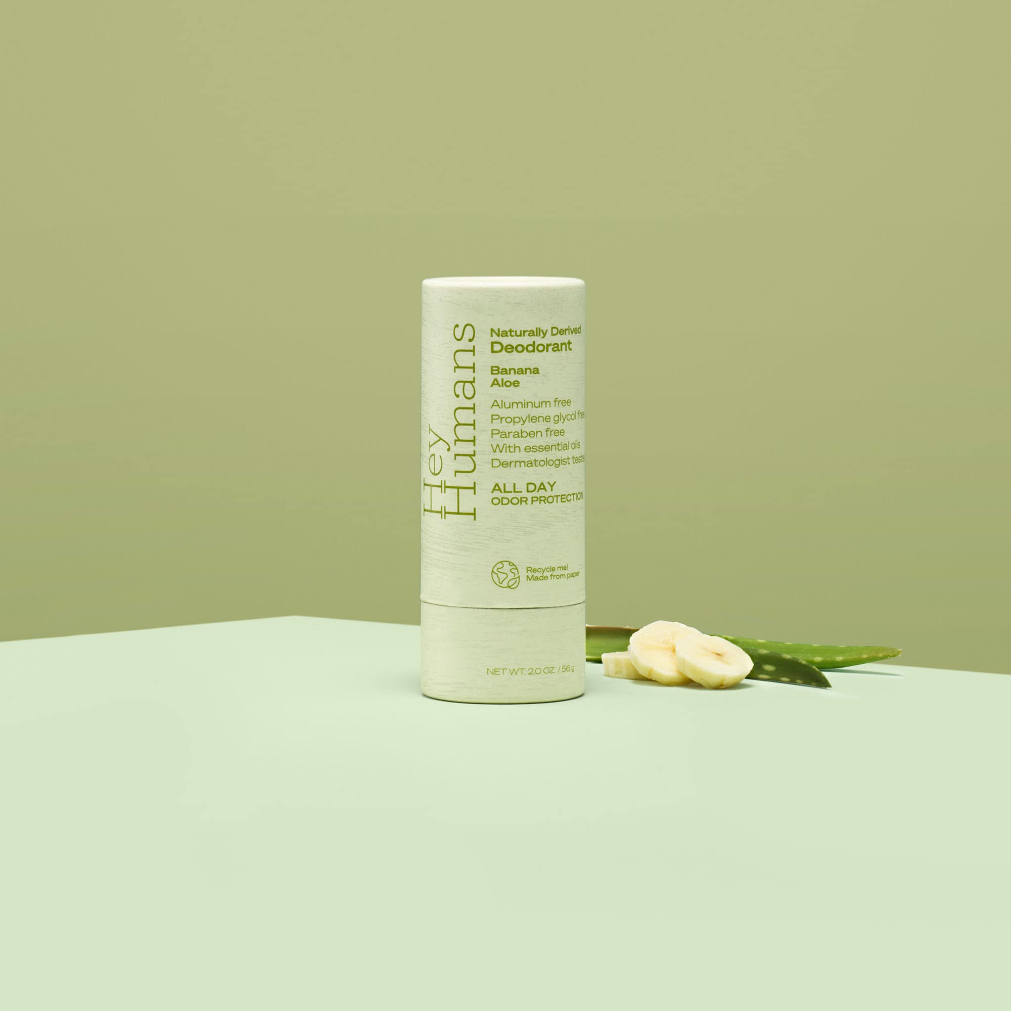 Hey Humans Naturally Derived Deodorant Banana Aloe - 2oz (Pack of 2)