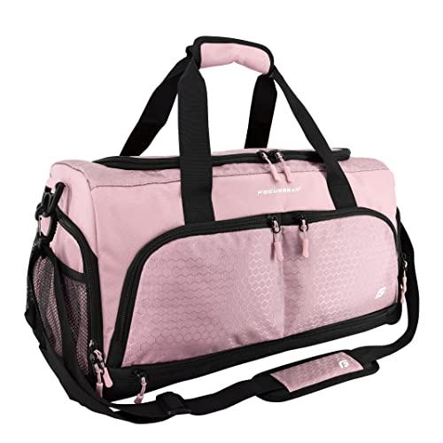 Ultimate Gym Bag 2.0: The Durable Crowdsource Designed Duffel Bag with 10 Optimal Compartments Including Water Resistant Pouch (Pink, Medium (20"))