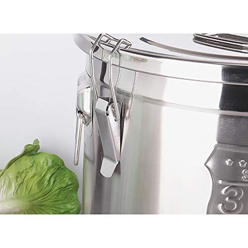 SanBouSi Stainless Steel Canister Rice Bucket Airtight Canister with Lids, 304 Stainless Steel Metal Food Storage Containers Kitchen Canisters for Rice, Flour, Grain, Coffee Bean 12L