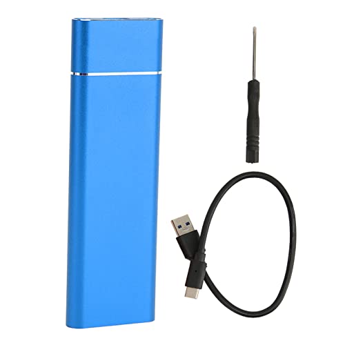 SSD Enclosure, Plug and Play Dual Protocol High Heat Dissipation Aluminum Alloy NVME SSD Enclosure for 2230mm (Blue)