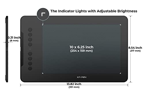 XPPen Deco 01 V2 Graphics Tablet 10x6.25 Inch Drawing Tablet 8192 Levels Pressure Battery-Free Pen with Tilt Function Android/Chromebook Supported Online Teaching Tablet
