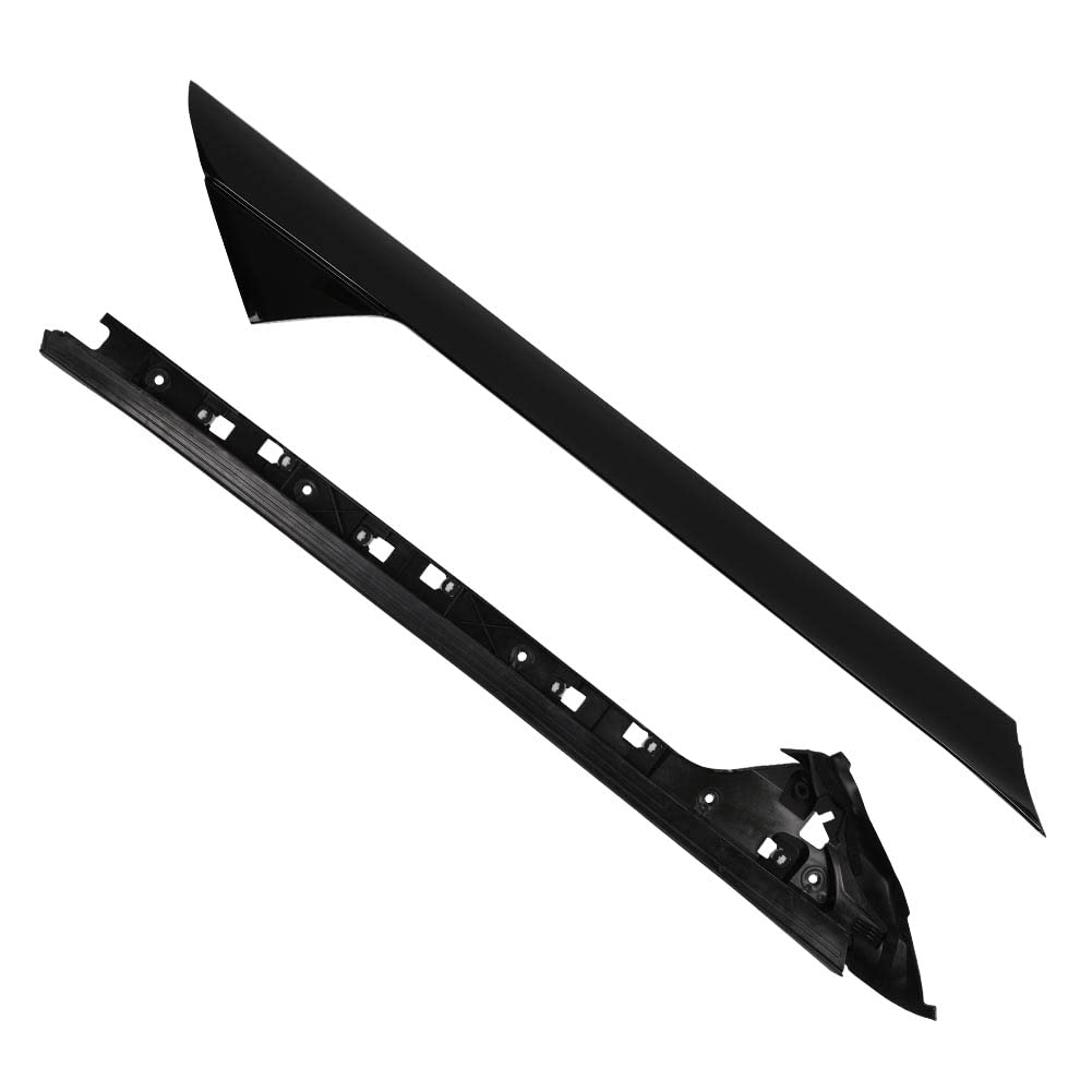 Hugall 926-450 BB5Z7803137AA BB5Z7803145AA Black Front Left Driver Side Windshield Outer A-Pillar Trim Molding Compatible with 2011 2012 2013 2014 2015 2016 2017 2018 2019 Explorer (Cover and Mount)