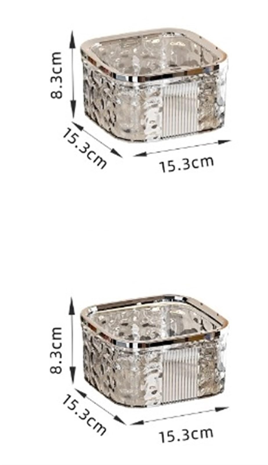 RSPGMKIX Desktop Trash Can Push-Type Living Room Light Luxury Sundries Bucket Car Home Desk Restaurant Storage Barrel Trash Basket(Clear,B)