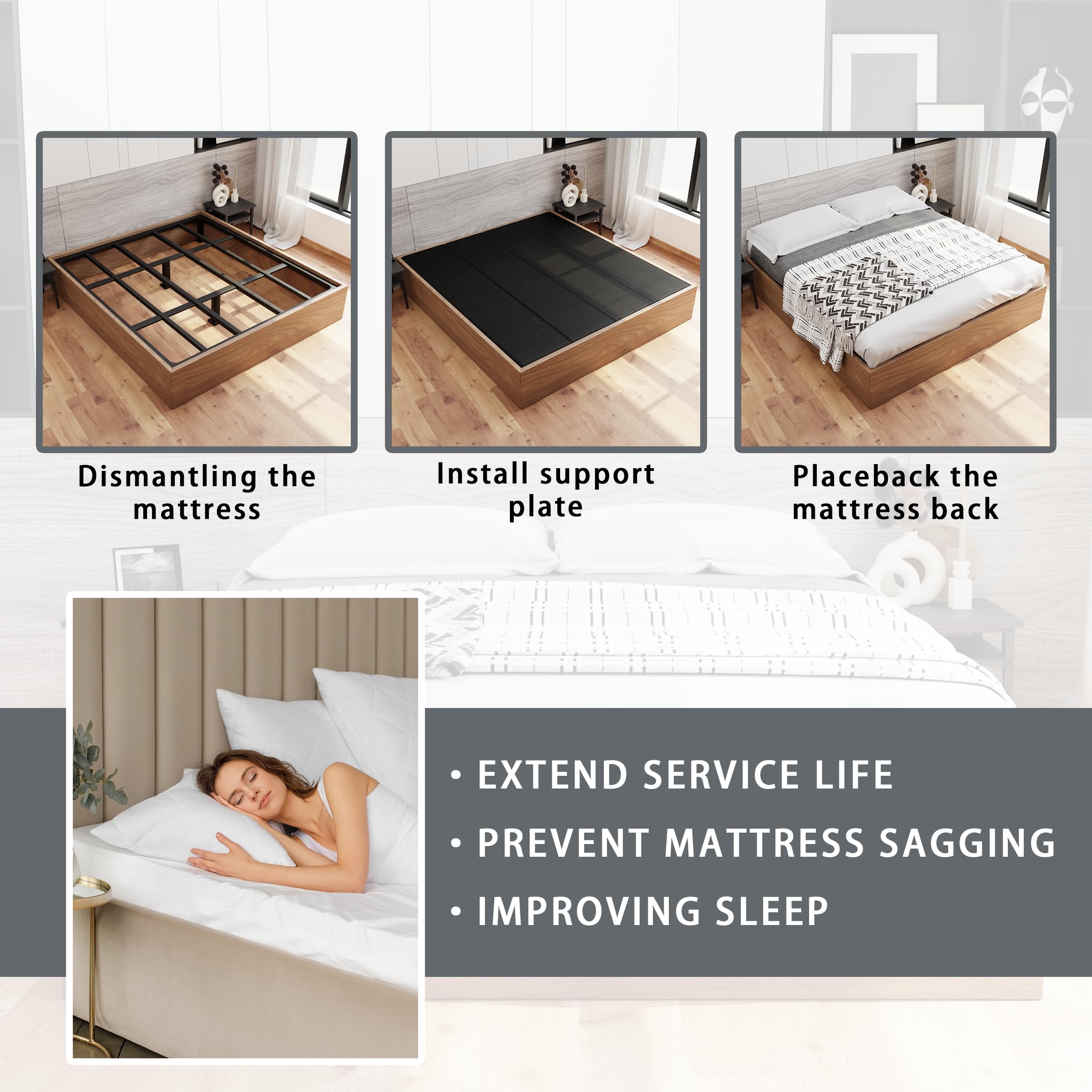 Sofa Bed Support Board, 48"x48"Sleep Sofa Bar for Sofa Bed or Pullout Couch, Sleeper Sofa Support for Sofa Bed Slats,No Assembly Needed