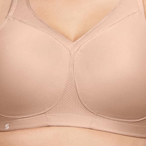 Glamorise Full Figure Plus Size MagicLift Seamless Sports Bra Wirefree #1006 Café