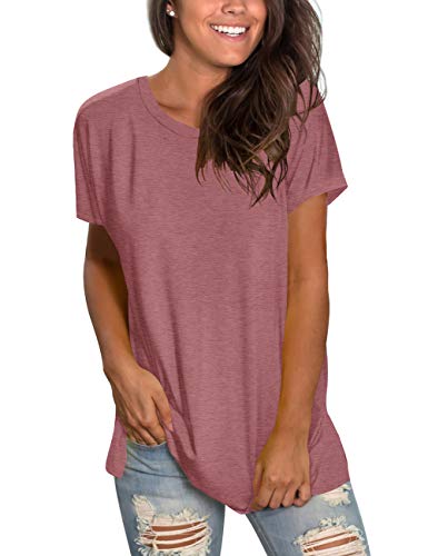 Tunic T Shirts for Women Workout Tops Short Sleeve Yoga Tshirts M