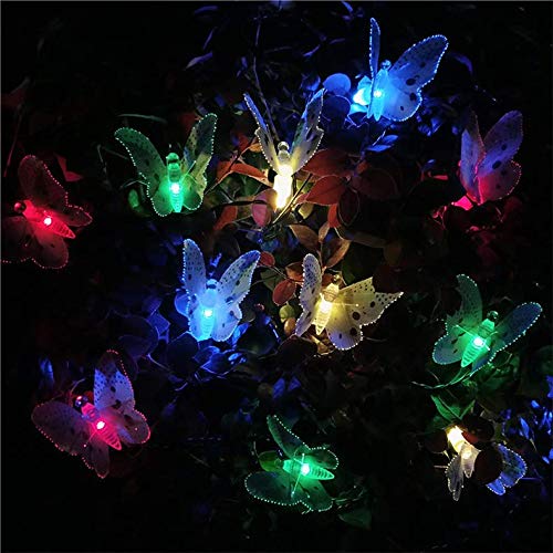 HGKFJH Solar Butterfly Light String 20LED Light Control Garden Home Decoration Light Waterproof Starry Lantern
