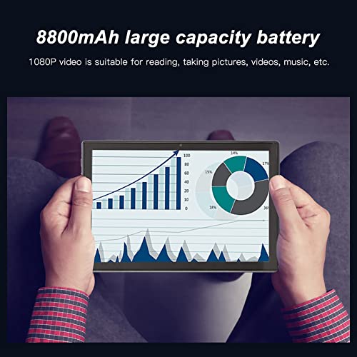 PUSOKEI Android 12 Tablet 10 inch, MT6889 8 Cores Tablet PC, 6GB RAM 128GB ROM, 8MP Front 20MP Rear Camera, 1920x1200 HD Full Screen, 2.4G 5G WiFi, 8800mAh, Bluetooth 5.0 Touch, Dual Speakers(Gold)