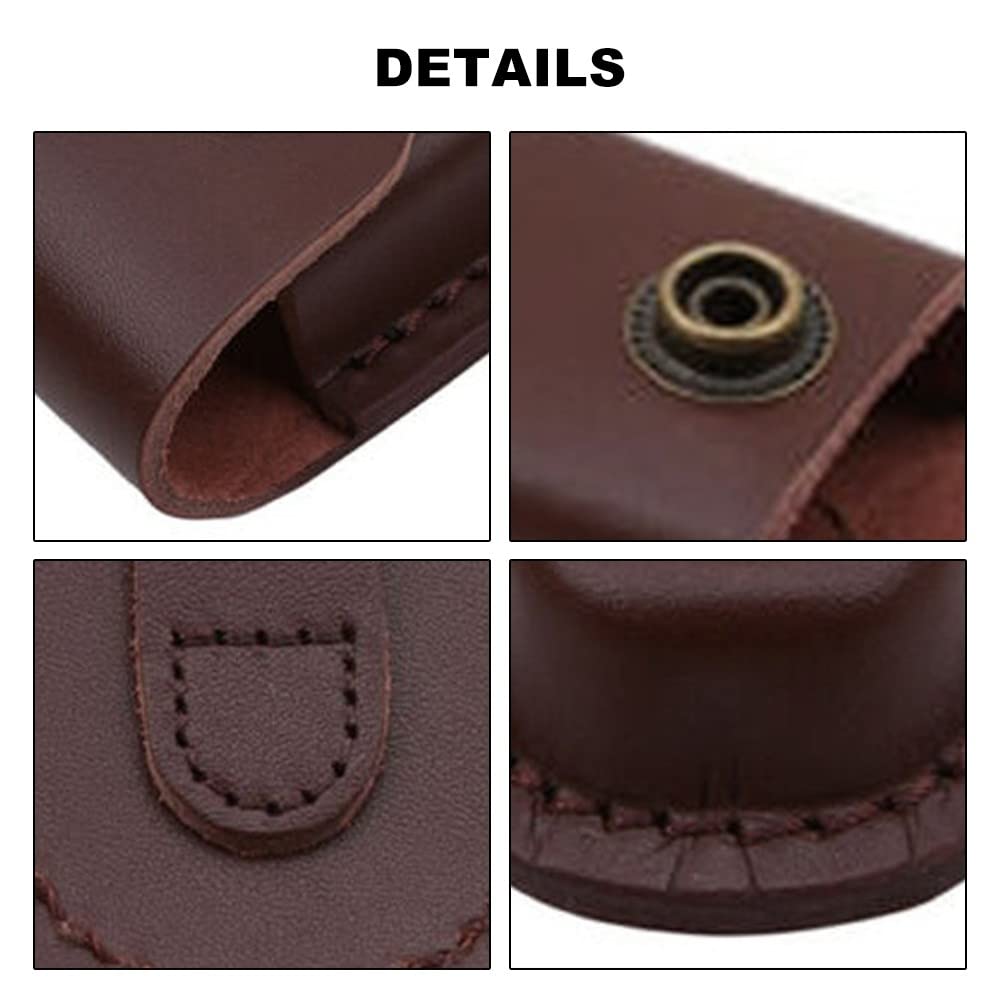 MiOYOOW Folding Knife Sheath, Portable Leather Knife Sheath Waterproof Compact Draw Knife Holster for Outdoor Hunting Camping Hiking
